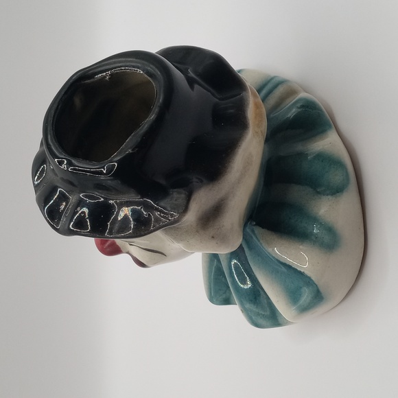 Accents | Vintage Clown Head Vase Red Lips And Nose Planter | Poshmark